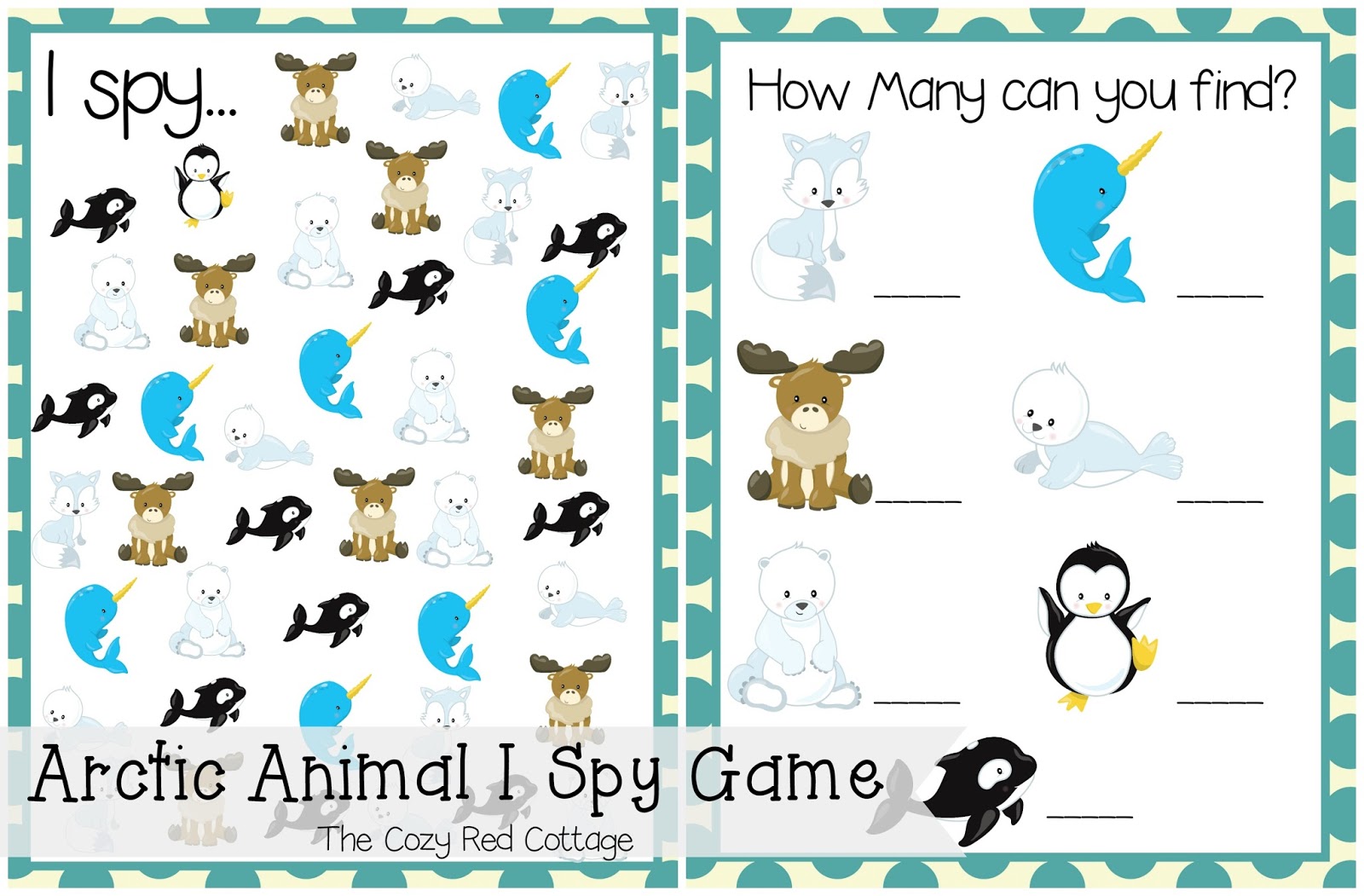 The Cozy Red Cottage: Arctic Animal Puzzles and I Spy Game (Free ...