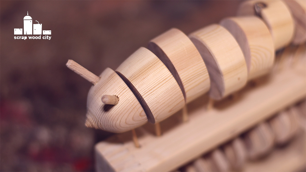 scrap wood city: How to make a mechanical worm toy out of wood