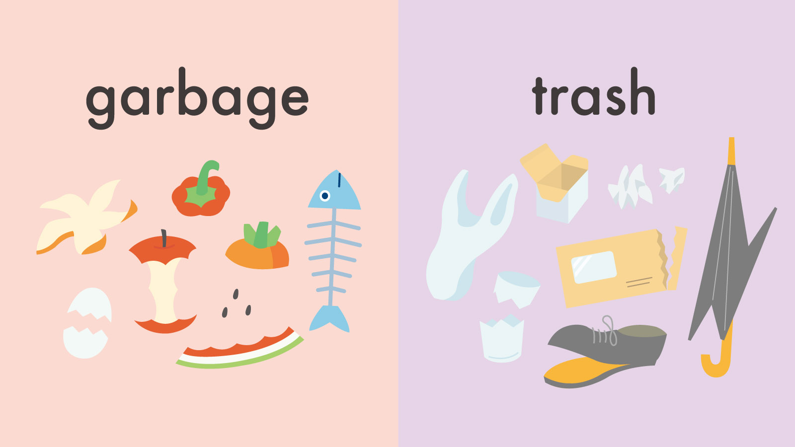 garbage と trash の違いとは？