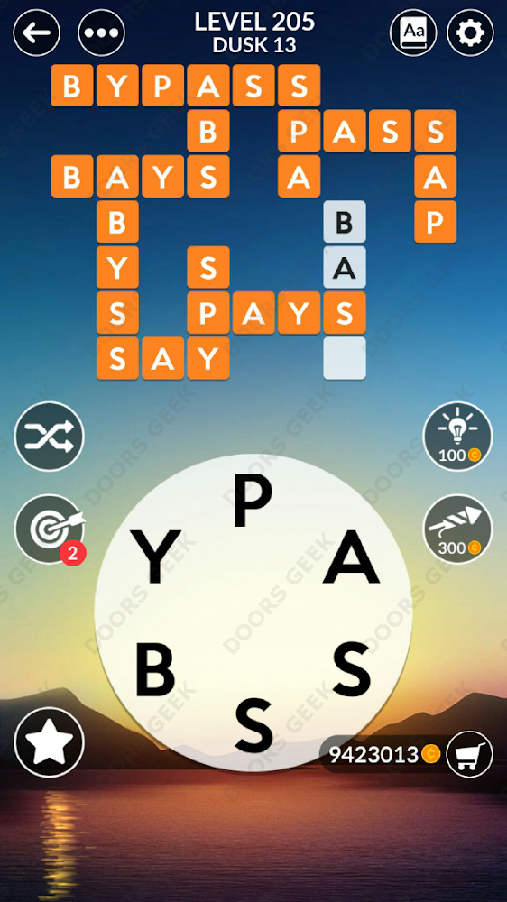 Wordscapes Level 205 Answers ~ Doors Geek