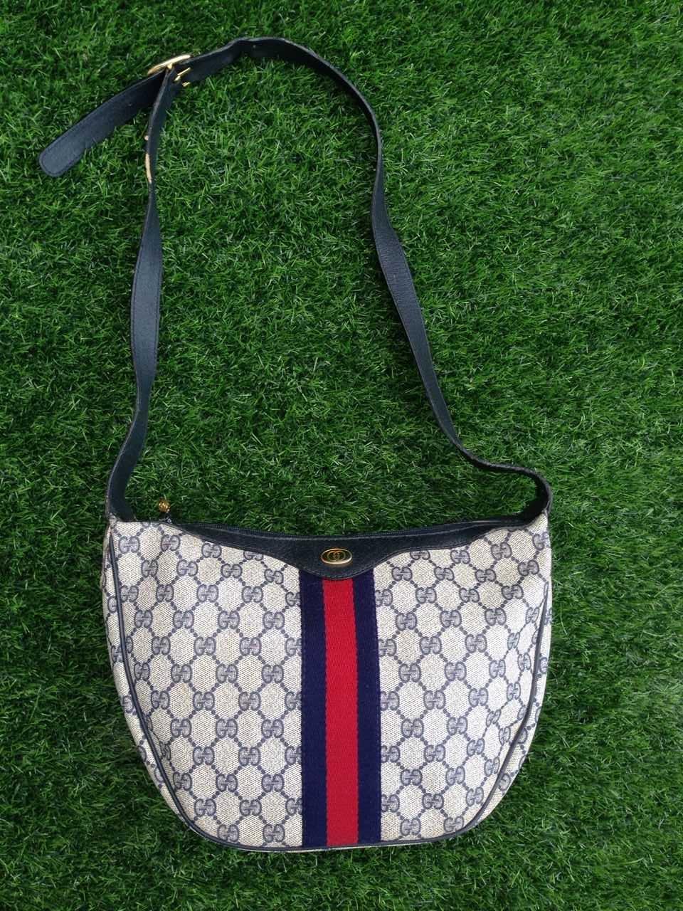 Truly Vintage: Authentic 80's Gucci Monogram Half Moon Purse Bag