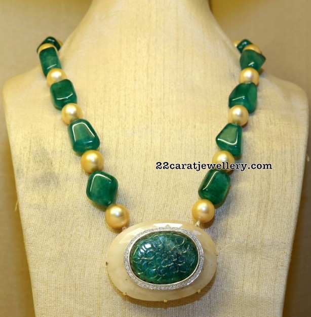 Emerald Beads Fancy Necklaces - Jewellery Designs