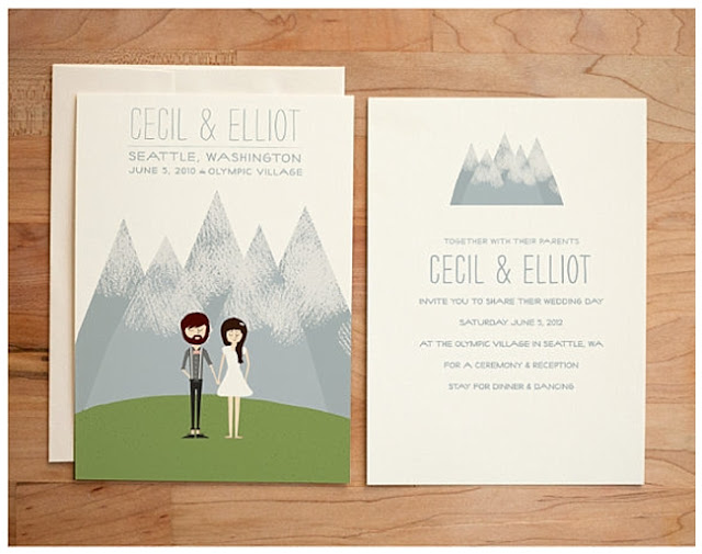 Whimsical Hand-Drawn Wedding Invitations