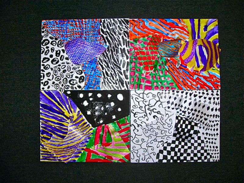 Fine Lines: Frank Stella - like Abstract Collage Results