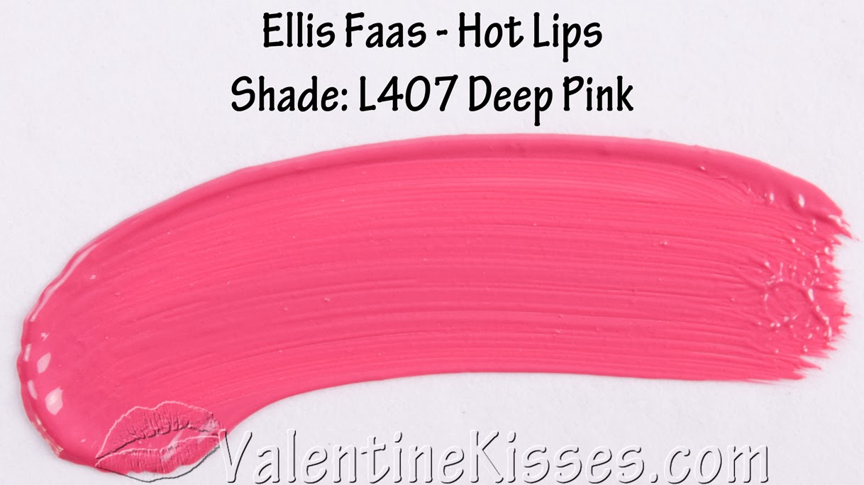 Valentine Kisses: Ellis Faas Hot Lips in shades L408 Baby Pink, L407 Deep Pink, L404 Fluo Pink ...