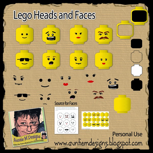Auntie M Designs: Lego Faces and Person Template