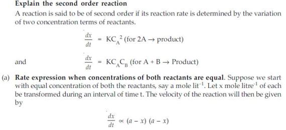 Vedupro: Second Order Reaction, Chemical Kinetics Second Order Reaction