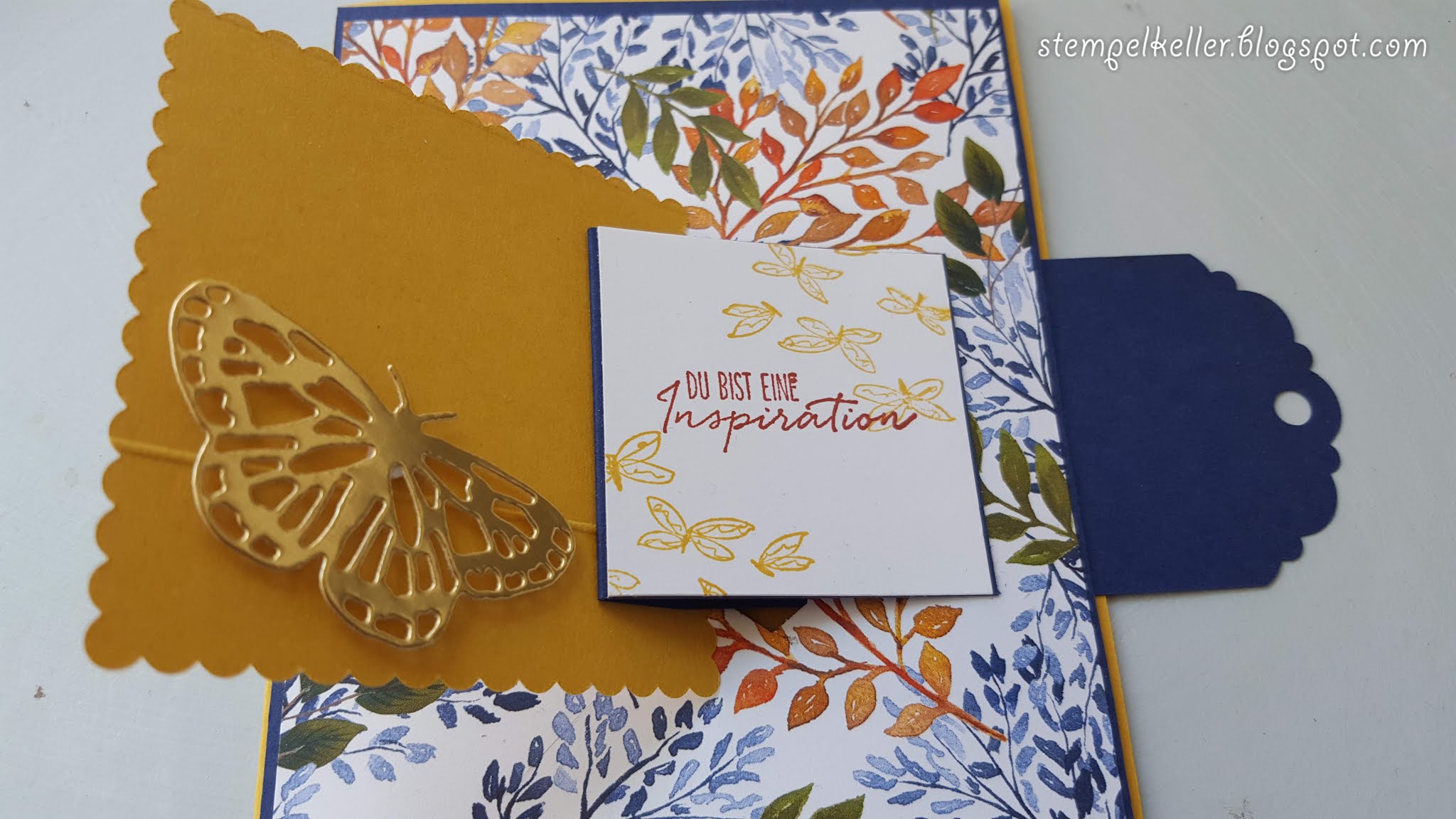 Stempelkeller: Pull Tab Flap Card - Libellengarten