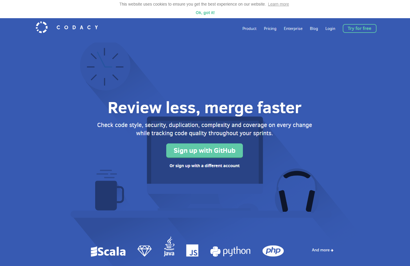 ブログズミ: [CI][Review] Codacy を使ってみた