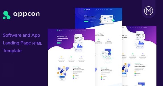 Appcon - Software and App Landing Page HTML5 Template - Download New Themes