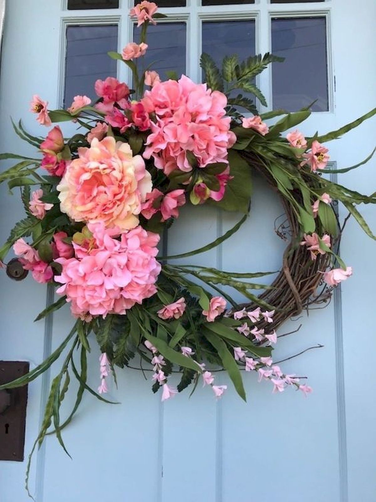 45 Spring Wreath Front Door Decor Ideas | ARA HOME