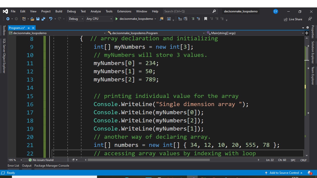 C# Tutorial, Arrays