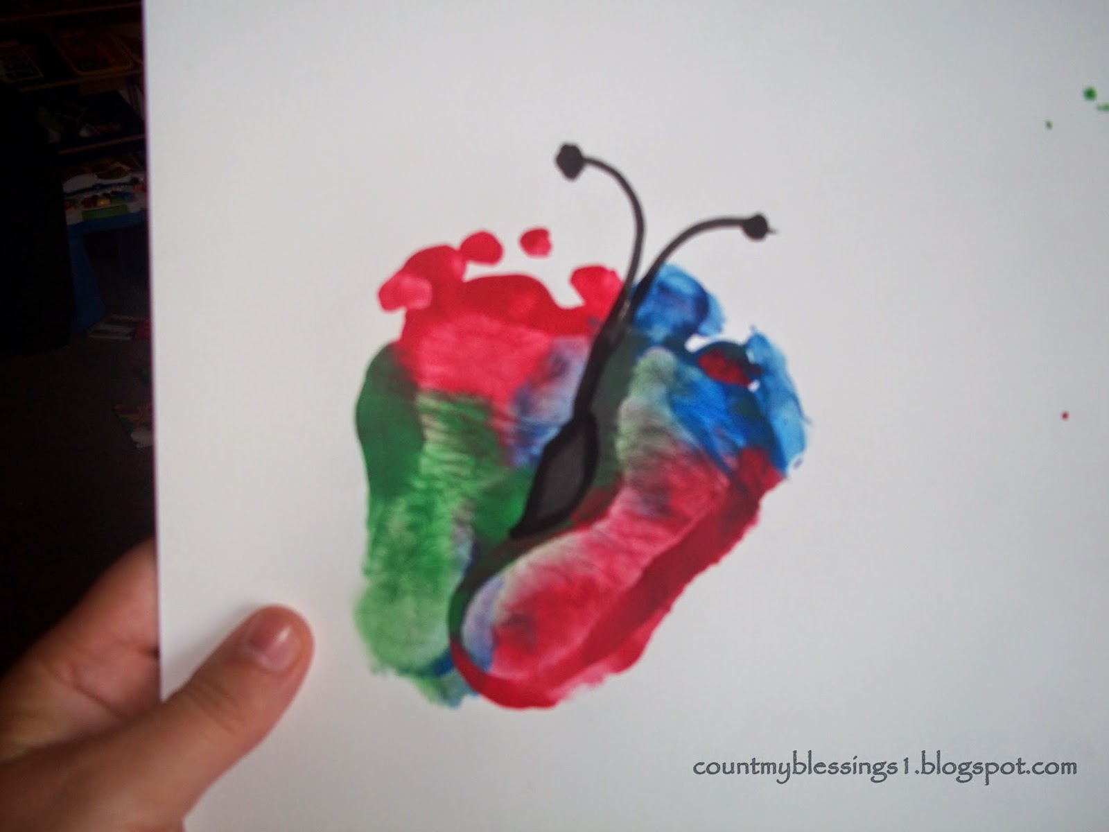 Counting My Blessings: Craft Day - Footprint Butterflies