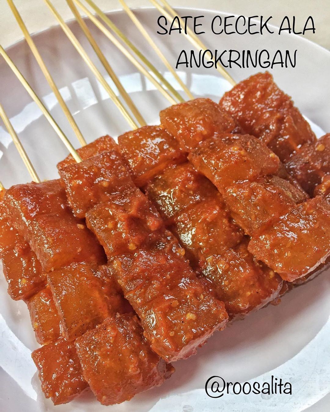 SATE CECEK ALA ANGKRINGAN (Kulit sapi / krecek) By : @roosalita - Bumbu ...