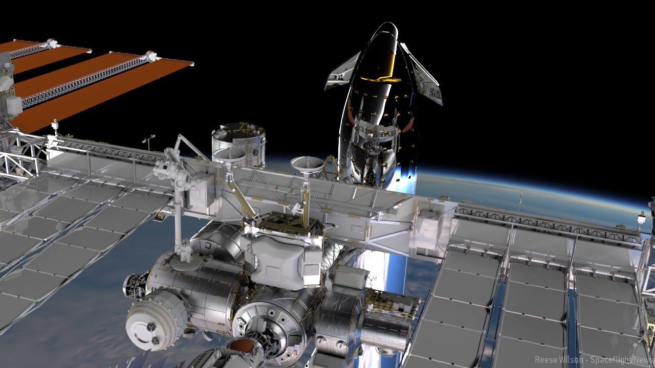 SpaceX stainless steel Starship docked to ISS by Reese Wilson | human Mars