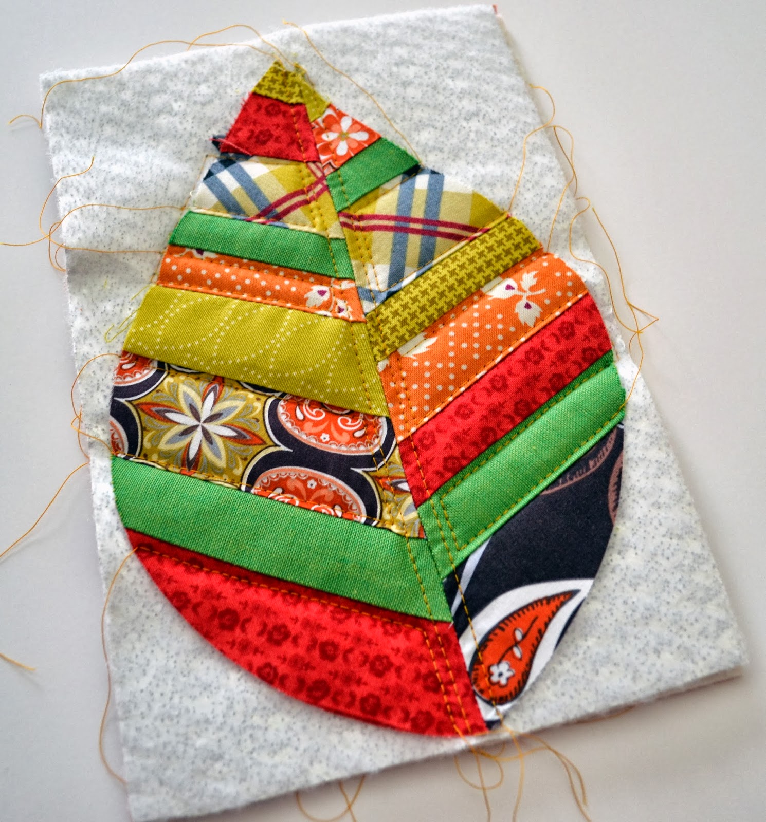 Half Stitched: Quilted Leaf Potholder ~ A Tutorial