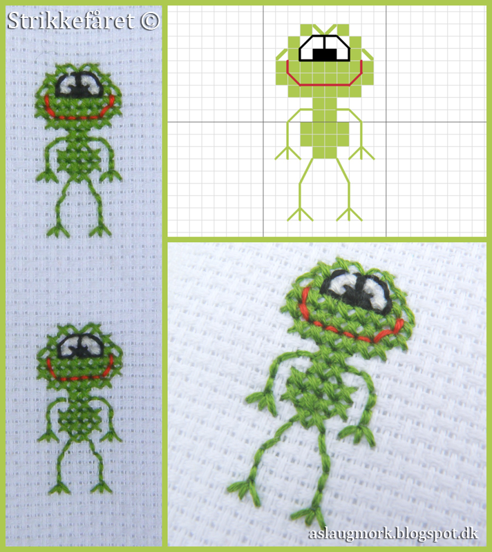 Strikkefåret: Lille broderet frø - broderi konkurrence