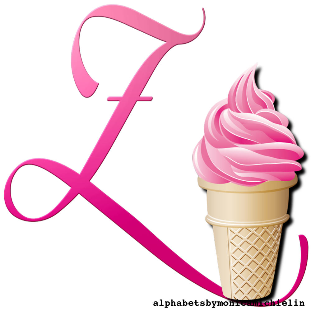 M. Michielin Alphabets: 2 - STRAWBERRY ICE CREAM CONE ALPHABET PNG