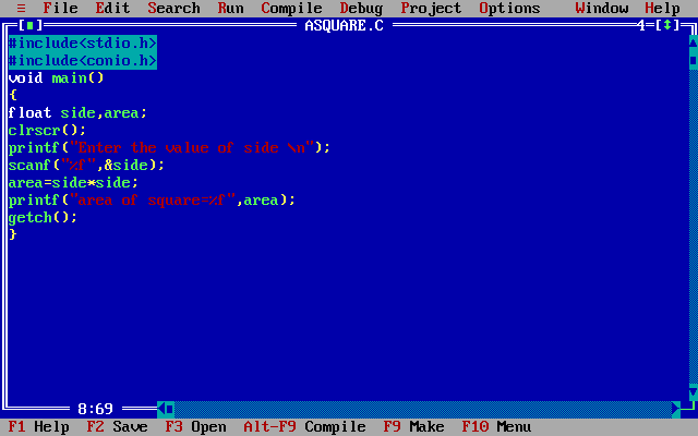 How to WAP in C-language program to find out area of rectangle,square ...