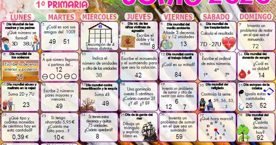 Aprendemos xuntos: Calendarios matemáticos