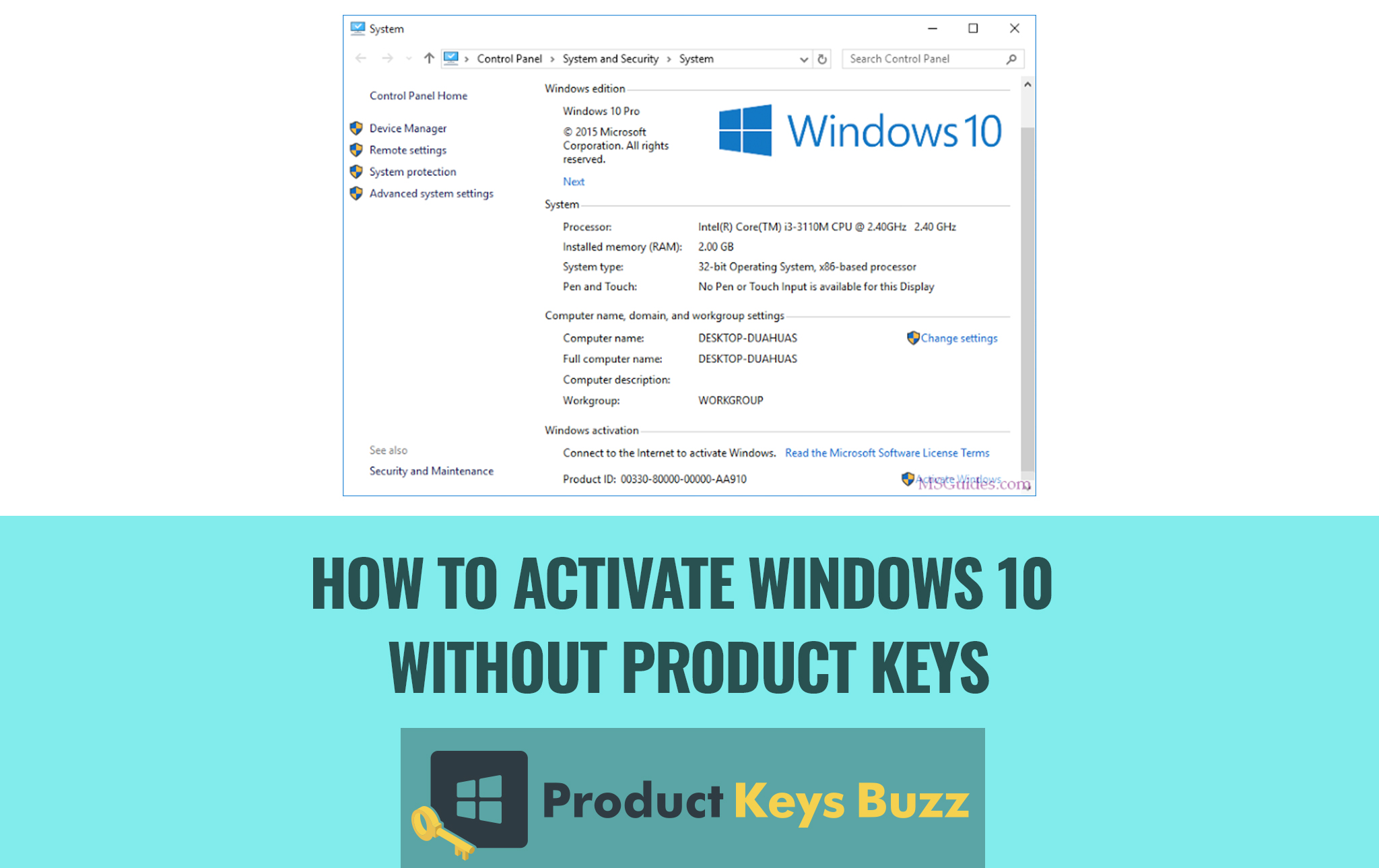 How to Activate windows 10 all version