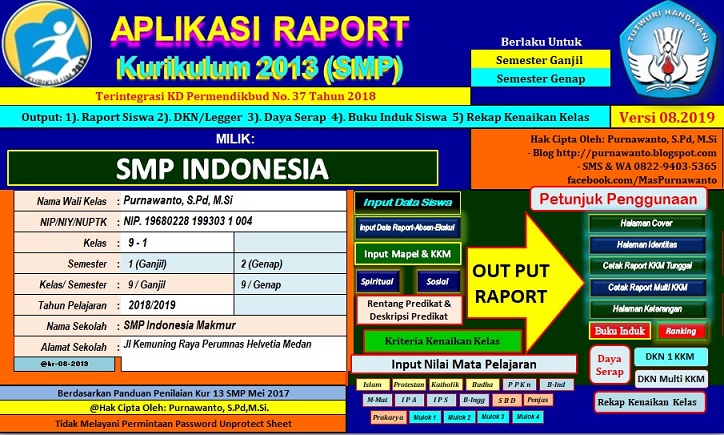 Aplikasi Raport Kurikulum 2013 SMP Versi 08.2019 ~ Blog Pengawas ...