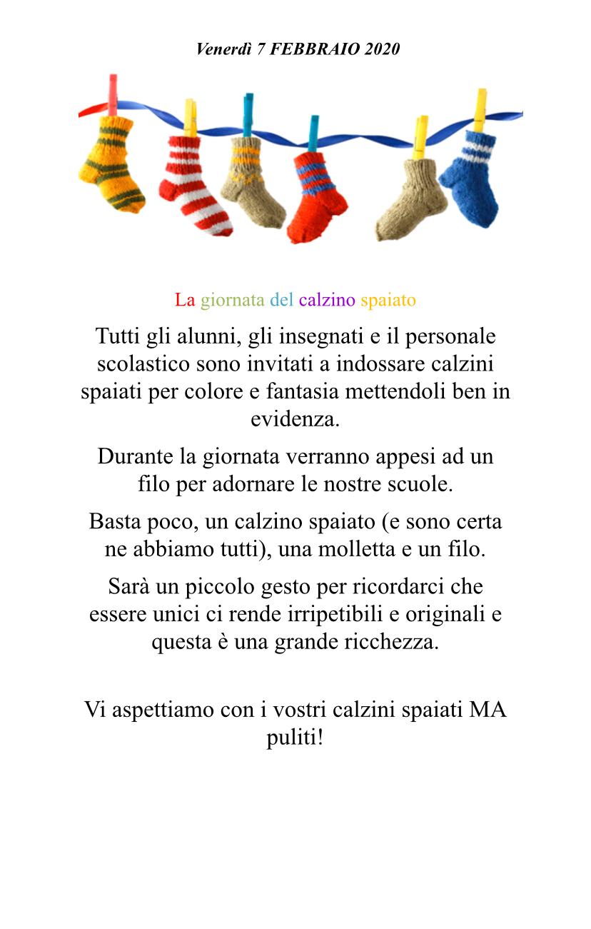 Benvenuti nel blog della SECONDA C: Giornata del calzino spaiato