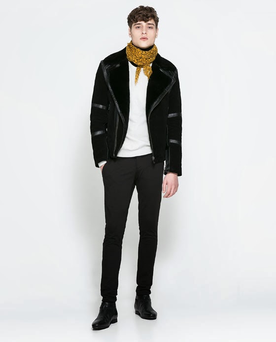 6 Moda: zara jackets 2014 for men - LEATHER JACKET WITH FUR COLLAR