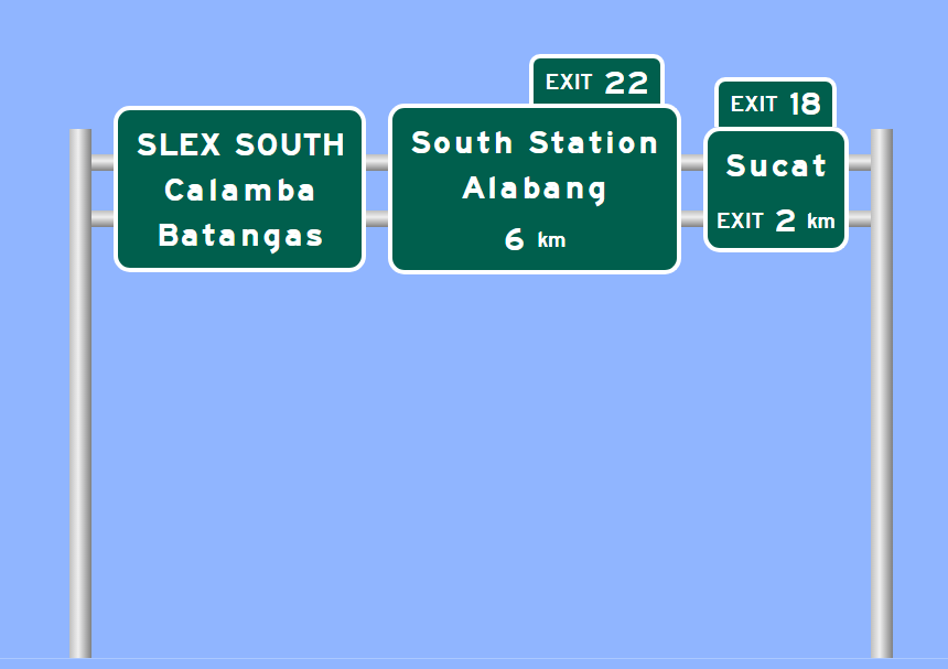SLEX signage improvement ideas between Alabang and Buendia