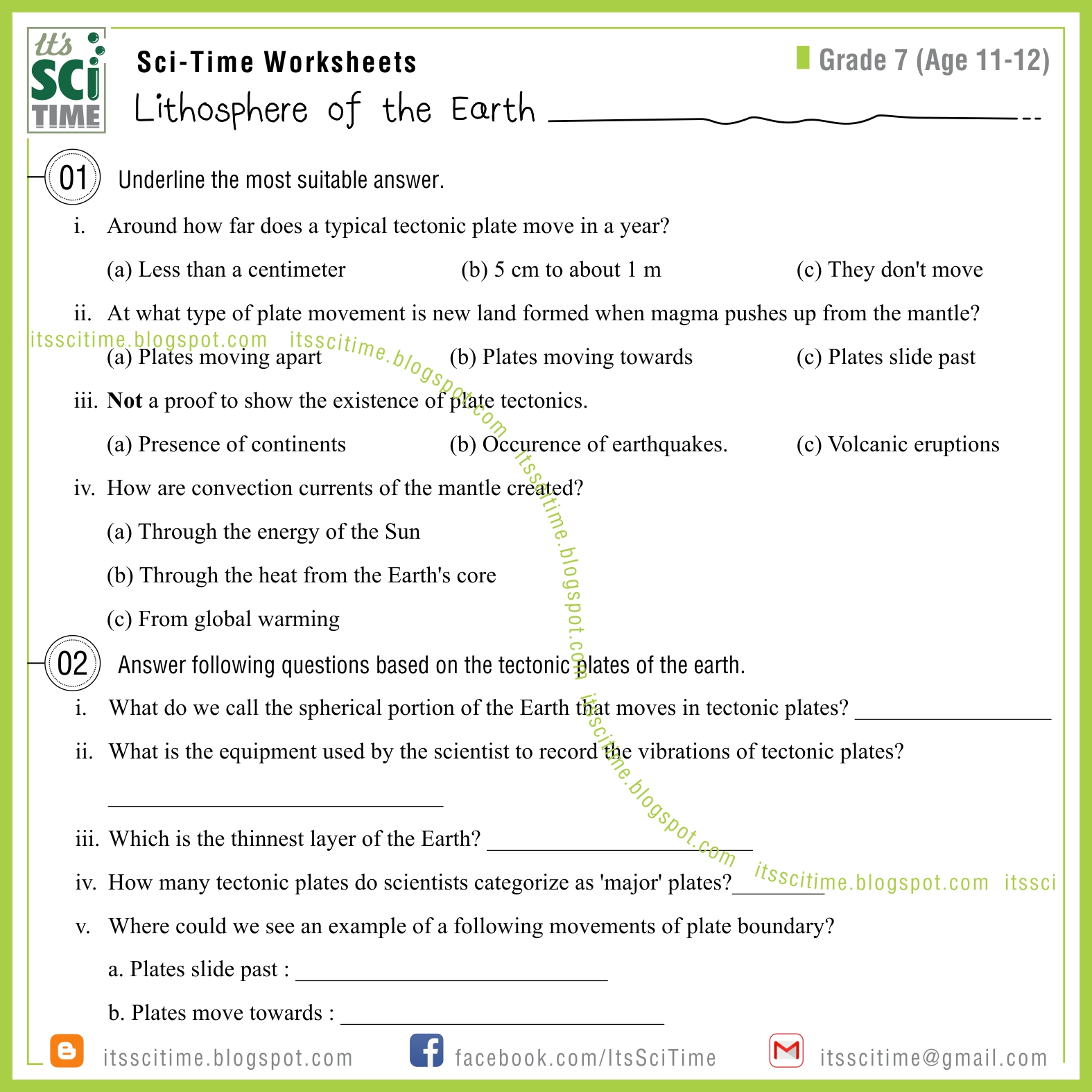 Its SciTime: Lithosphere of the earth