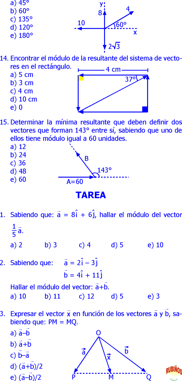 VECTORES EJERCICIOS CON RESPUESTAS DE FÍSICA