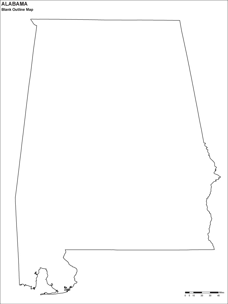 Geography Blog: Alabama Outline Map