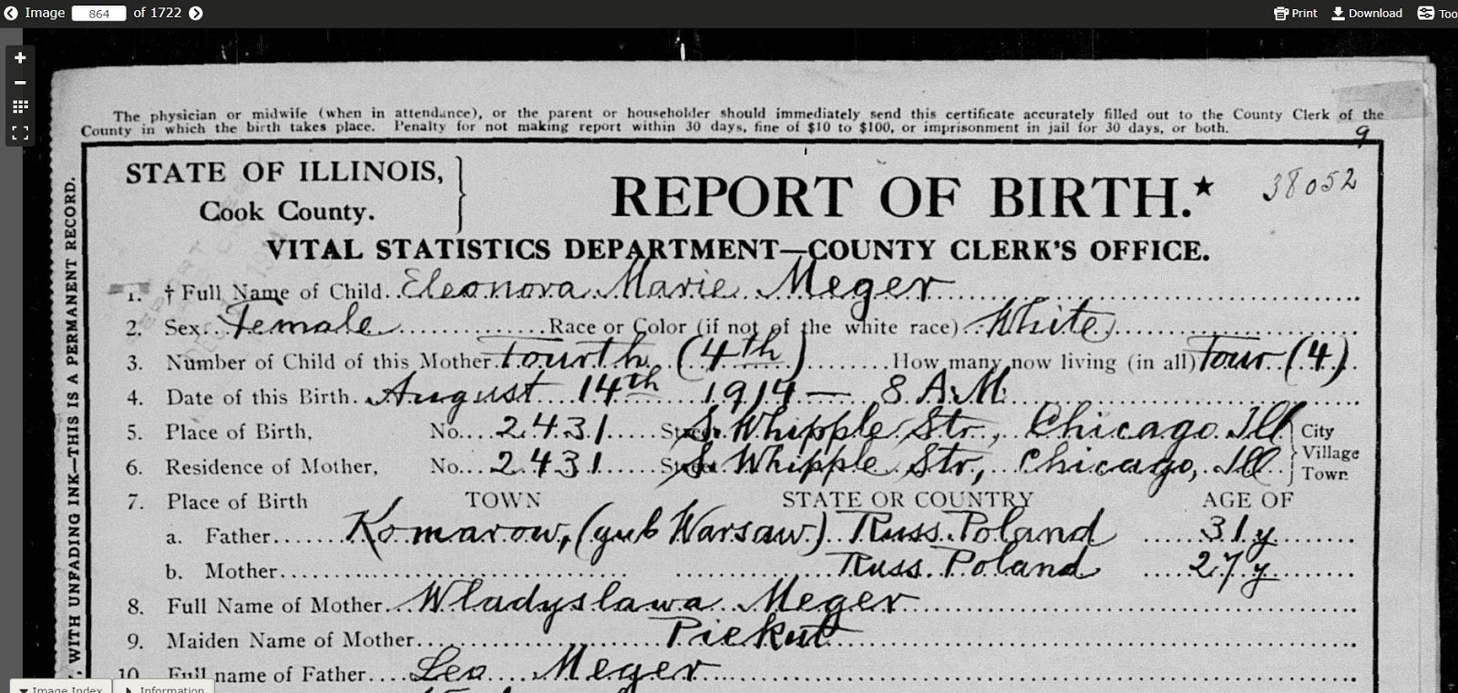 Glenview Public Library Genealogy & Local History: Cook County Vital ...