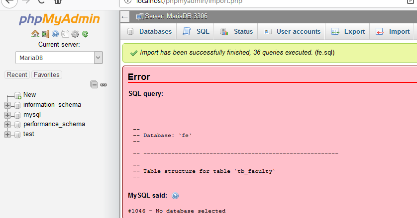 Mohd Nazri Ibrahim Import Database Error Code 1046 No Database Selected