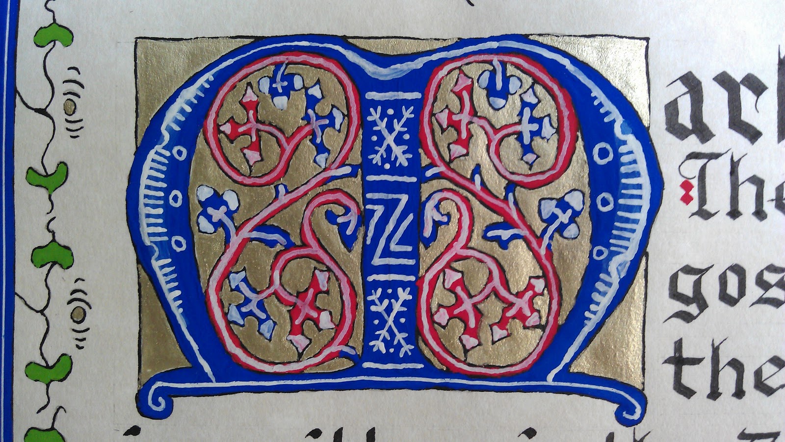 Stephen's Calligraphy Journal: Mark 1:1-5 Gothic theme boarder