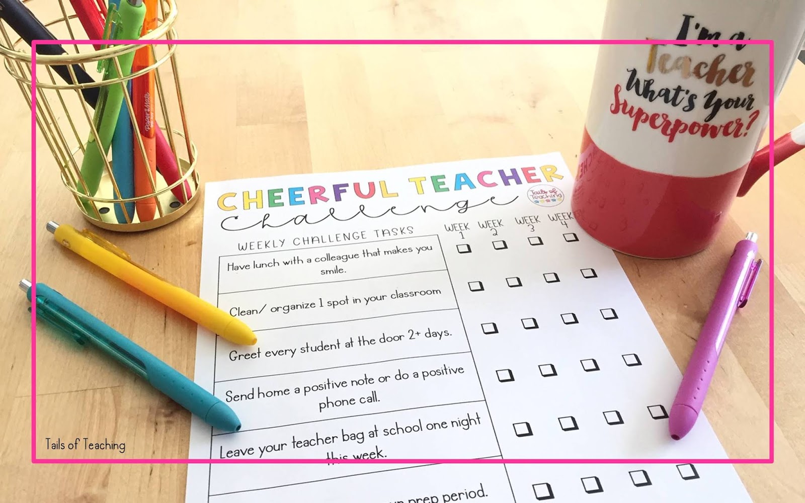 Tails of Teaching: Cheerful Teacher Challenge