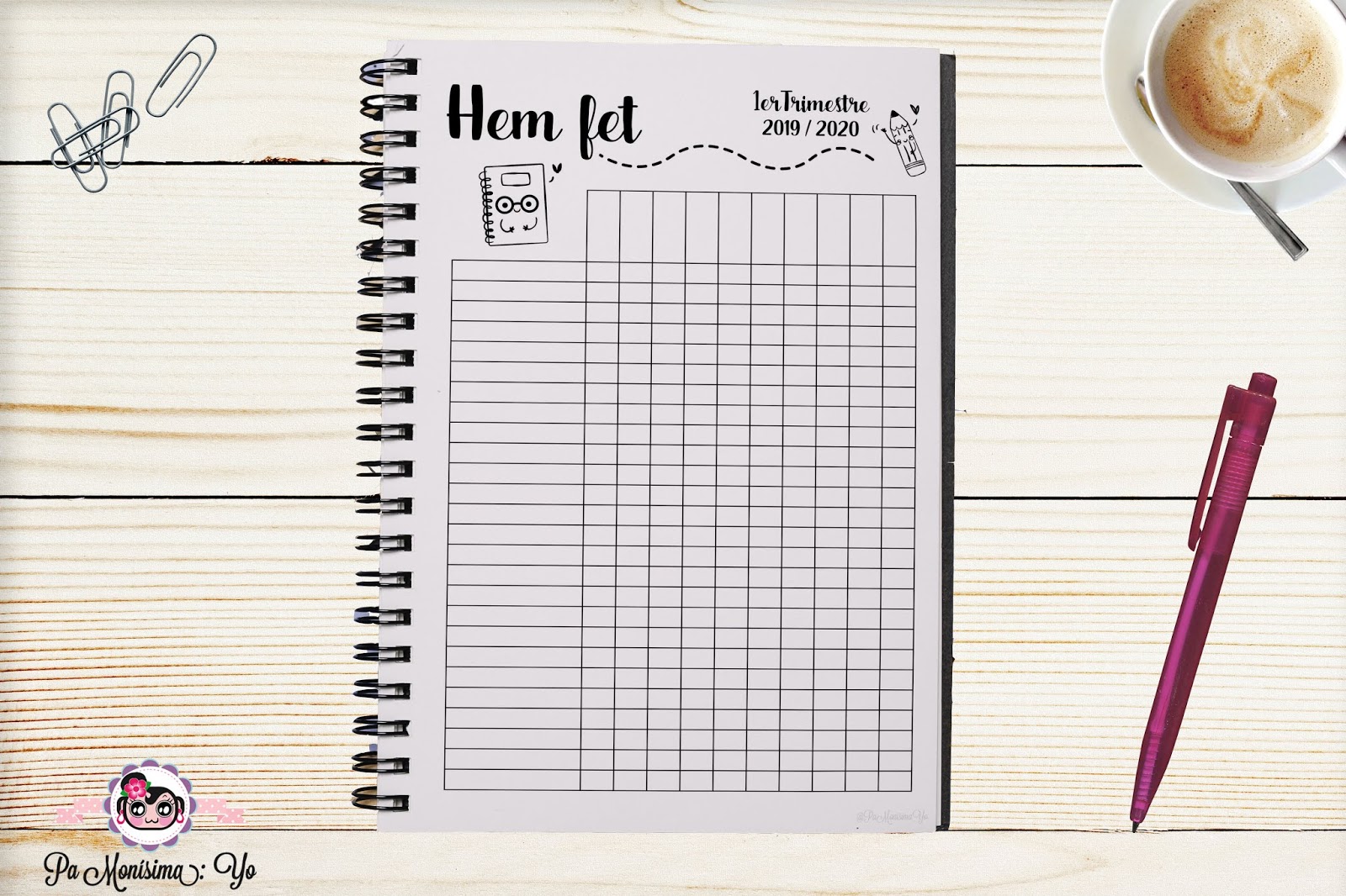 Pa Monísima: Yo: Cuaderno de la Maestra imprimible curso 2019-2020