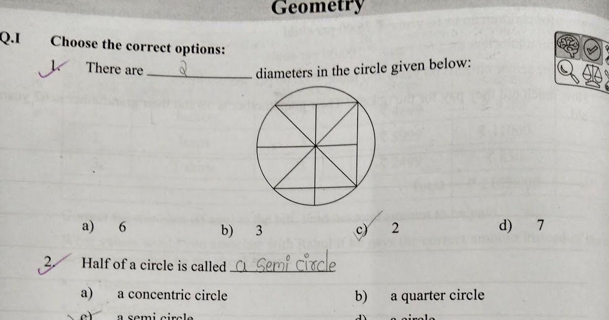 PIS BARODA STD-4: Math Ch - Geometry (Workbook Exercise)