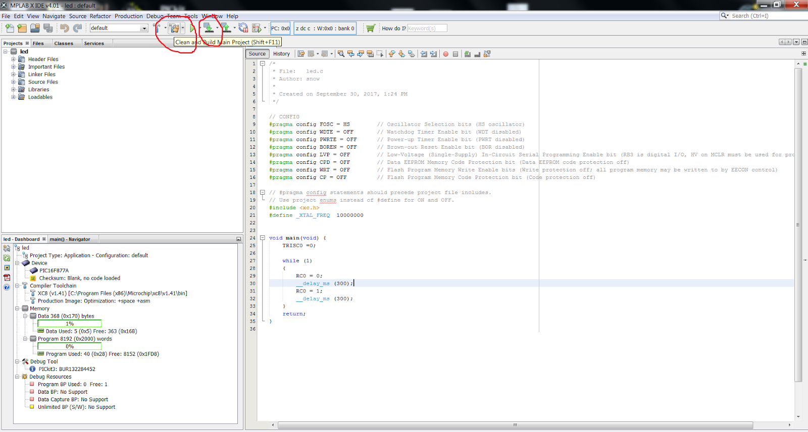 Blink Led With Pic16f Microcontroller Controllerstech