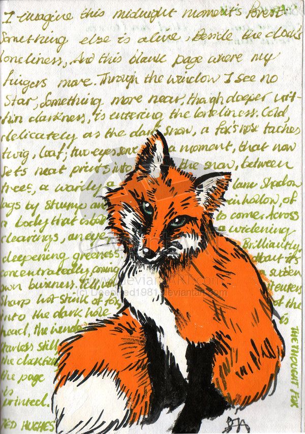 HAPPY FOREVER: Ted Hughes poem's- 'The thought fox' and 'A woman ...