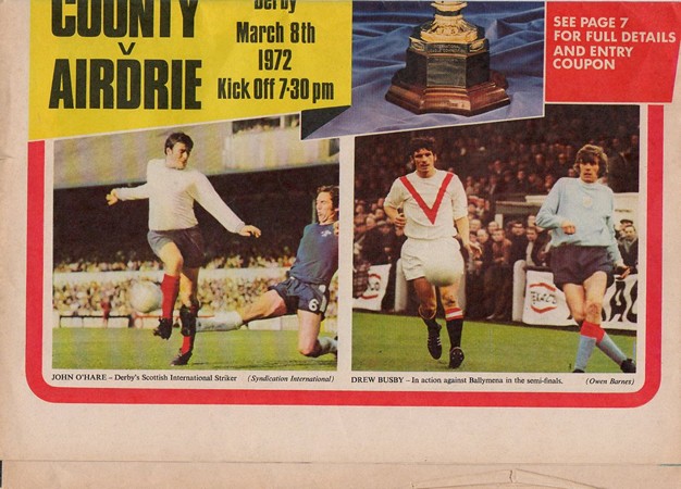 Old Scottish Football: Derby County v Airdrieonians 1972 Texaco Cup Final