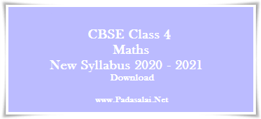 CBSE Class 4 Maths - New Syllabus 2020 - 2021 Download ~ Padasalai.Net ...