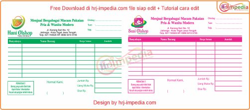 Contoh Nota Olshop | Nota Olshop Kosong | Contoh Nota Olshop Lucu Keren ...