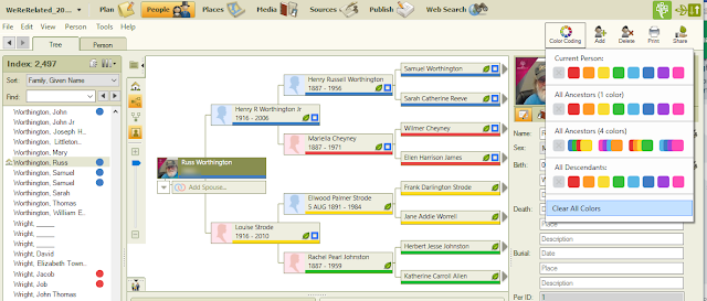 Family Tree Maker User: Color Coding - End of Line