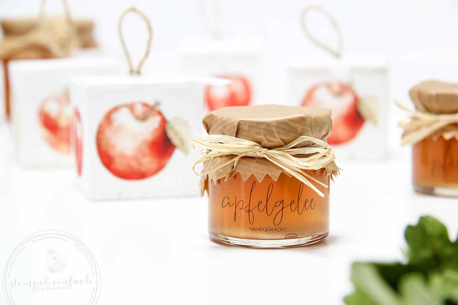 Apfelgelee - eingekocht und eingepackt - Stempel Einfach - Blog