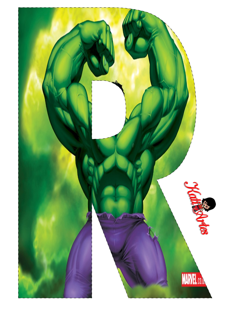 Alfabeto Gratis de Hulk. - Oh my Alfabetos!