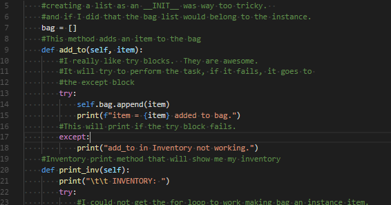 python inventory class