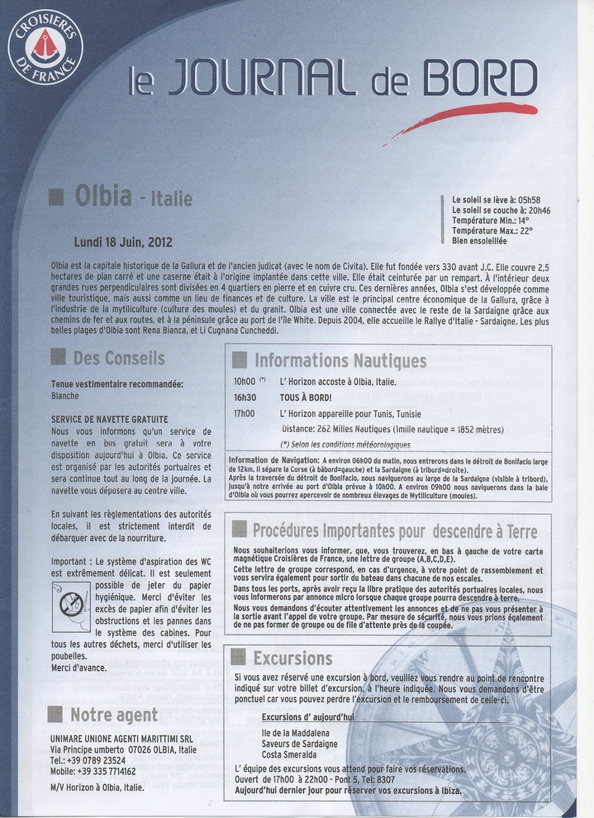 Croisière Horizon 2012: - JOURNAL DE BORD
