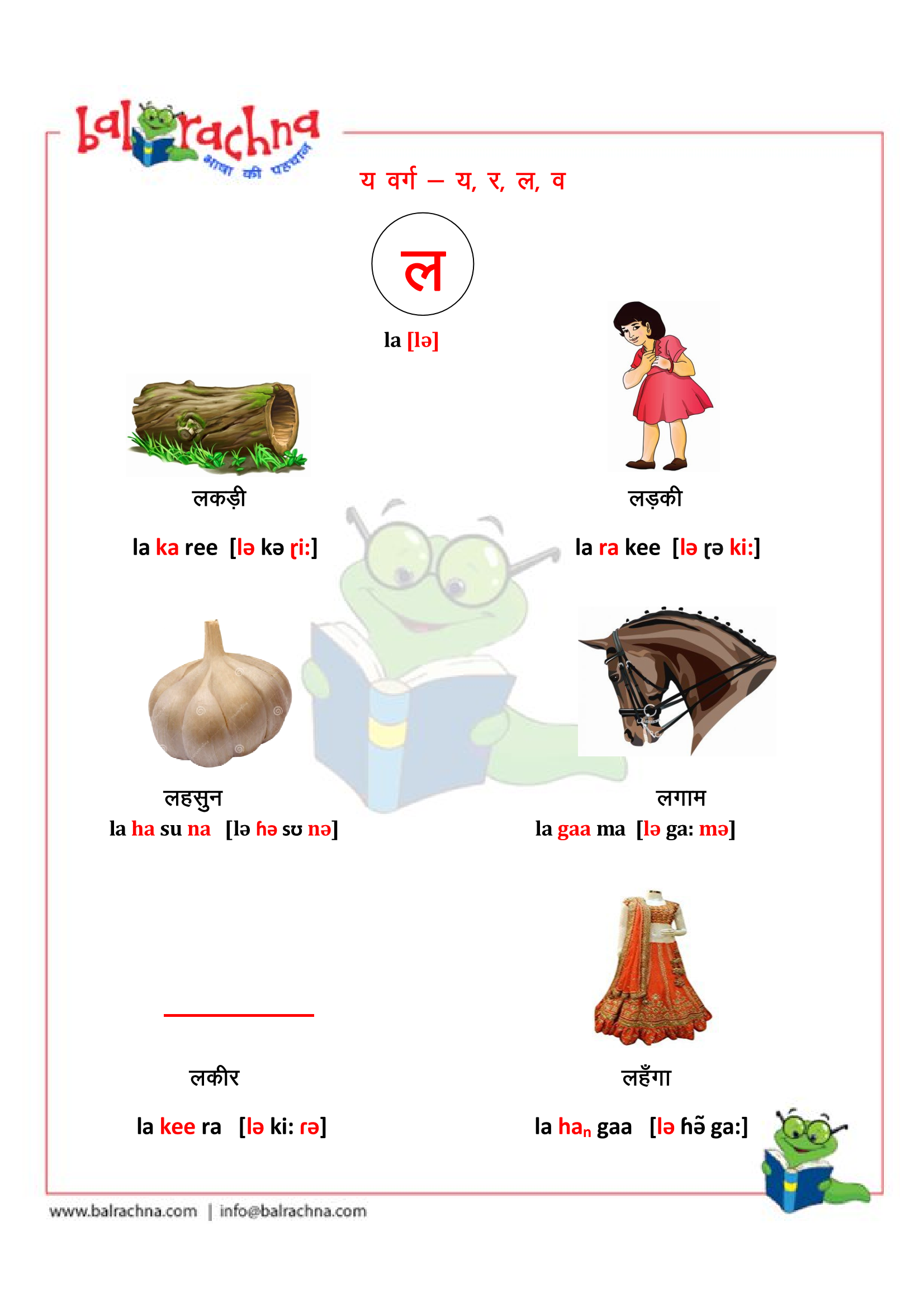 Balrachna: Pronunciation of Swar Vyanjan - Vyanjan (त/प/य/श/संयुक्त ...