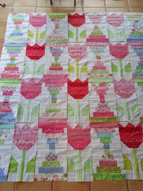 Pink Pincushion: Something in the Tulip Patch